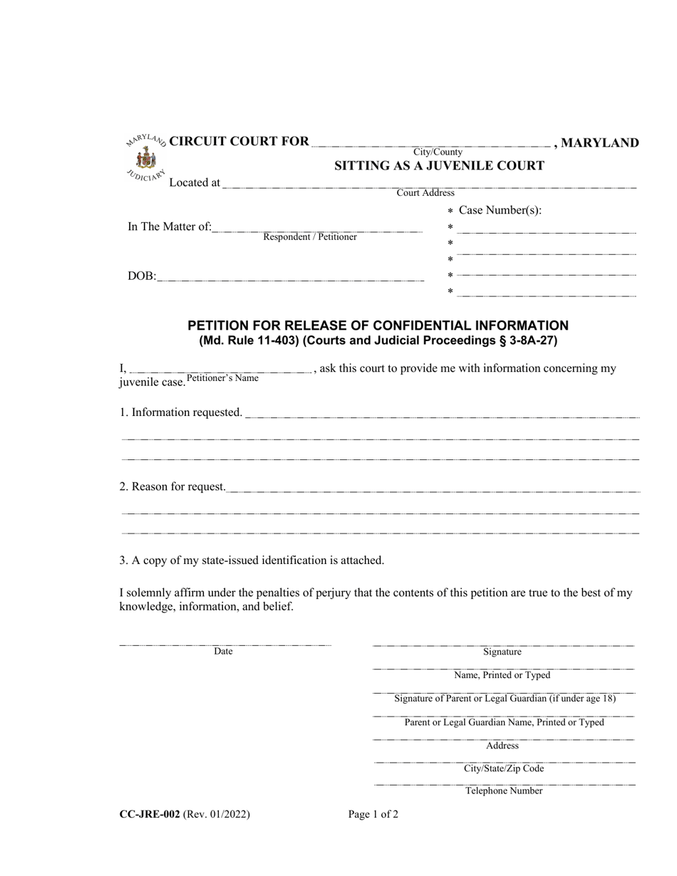 Form CC-JRE-002 - Fill Out, Sign Online and Download Fillable PDF ... Form CC-JRE-002 - Fill Out, Sign Online and Download Fillable PDF ...