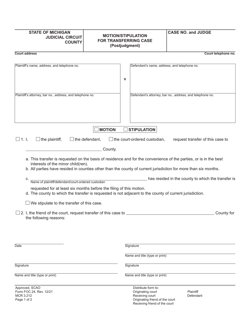 Form FOC24 Download Fillable PDF or Fill Online Motion/Stipulation for ...