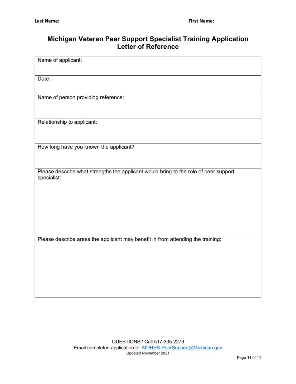 2022 Michigan Veterans Peer Support Specialist Certification Training Application - Fill Out ...