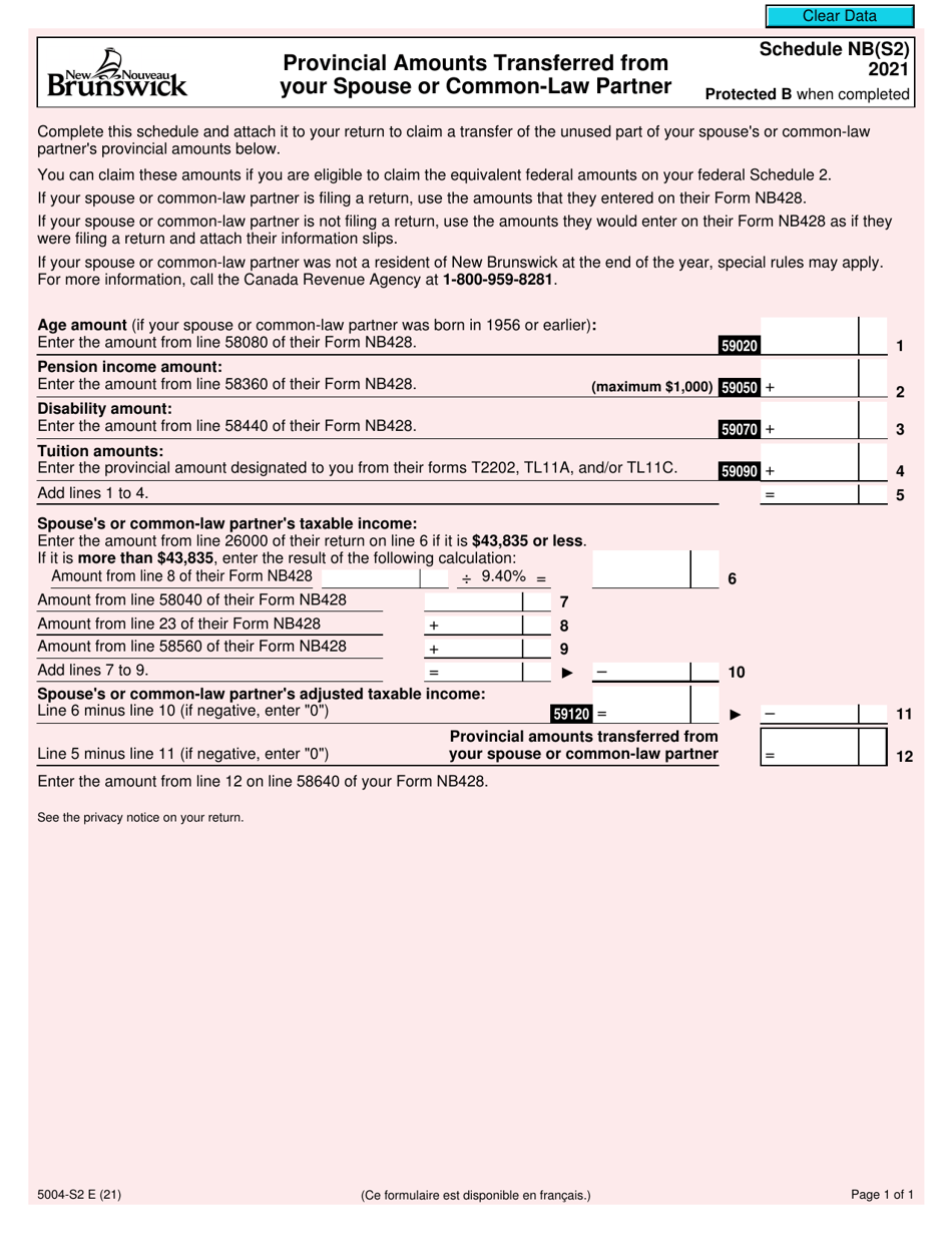 Form 5004-S2 Schedule NB(S2) Download Fillable PDF or Fill Online ...