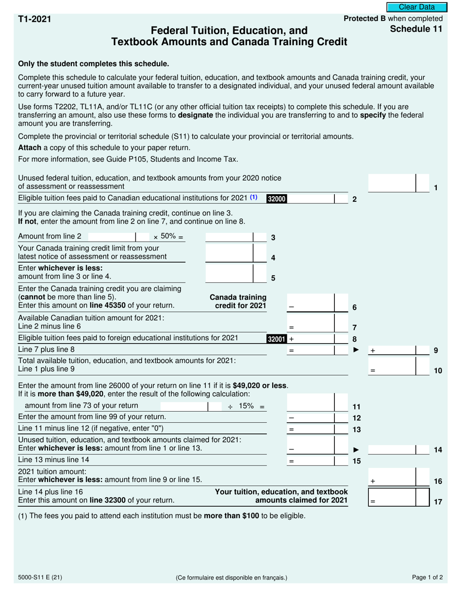 Form 5000 Schedule 11 Download Fillable PDF or Fill Online Federal ...