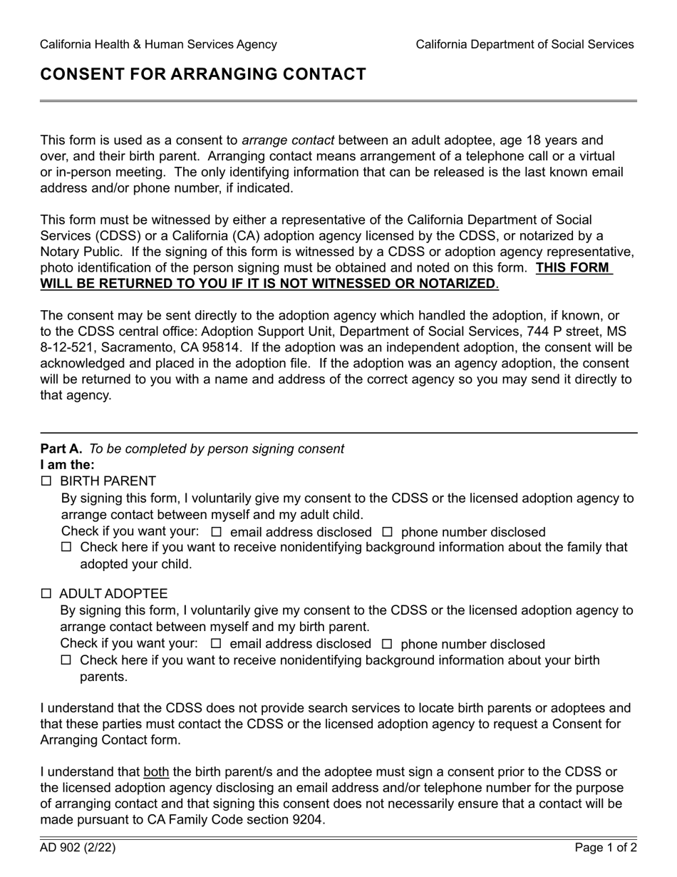 Form AD902 - Fill Out, Sign Online and Download Fillable PDF ...