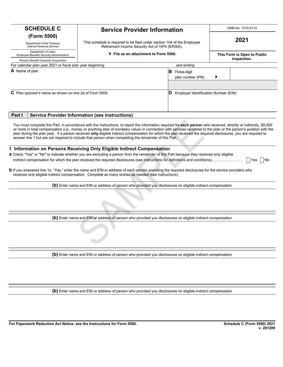 Form 5500 Schedule C - 2021 - Fill Out, Sign Online and Download ...