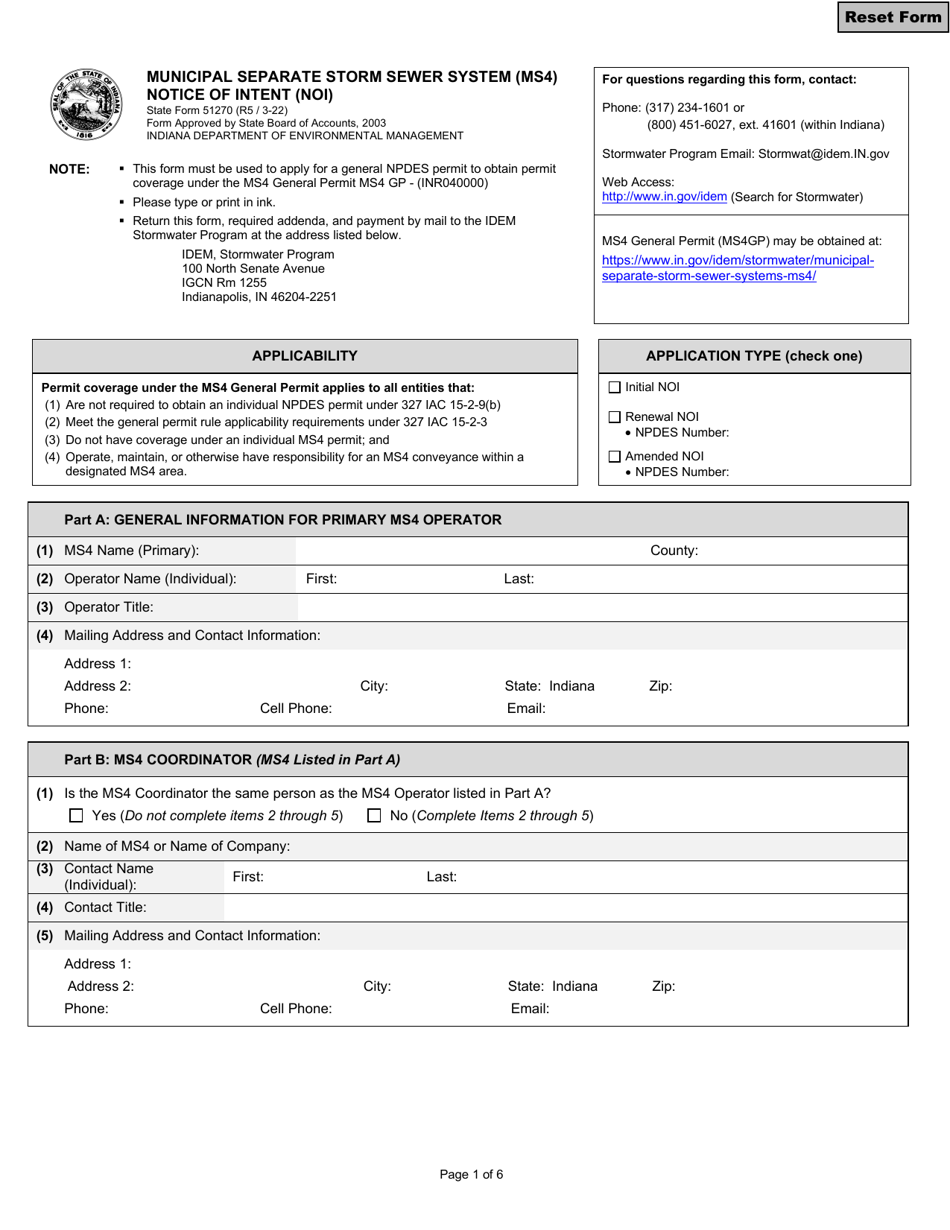 State Form 51270 - Fill Out, Sign Online and Download Fillable PDF ...