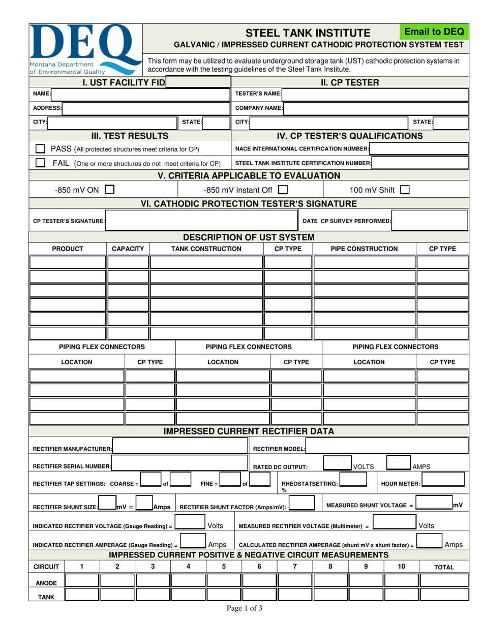 Montana Steel Tank Institute Galvanic/Impressed Current Cathodic ...