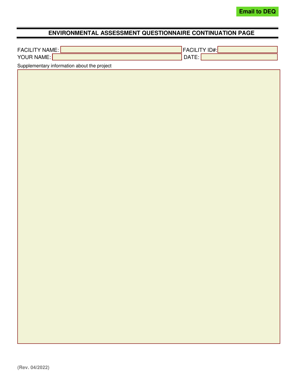 Montana Environmental Assessment Questionnaire Continuation Page ...