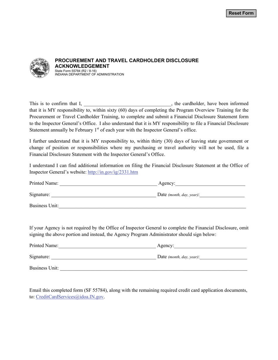 State Form 55784 - Fill Out, Sign Online and Download Fillable PDF ...