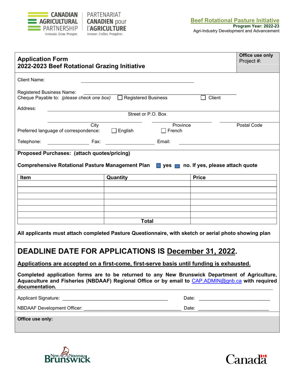 2023 New Brunswick Canada Beef Rotational Grazing Initiative ...