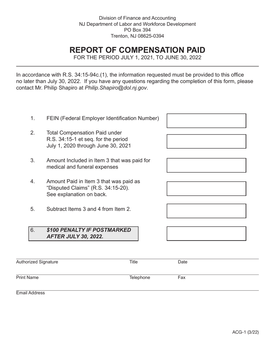 Form ACG-1 - 2022 - Fill Out, Sign Online and Download Fillable PDF ...