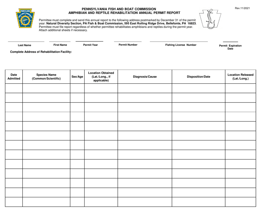 Pennsylvania Amphibian and Reptile Rehabilitation Annual Permit Report ...