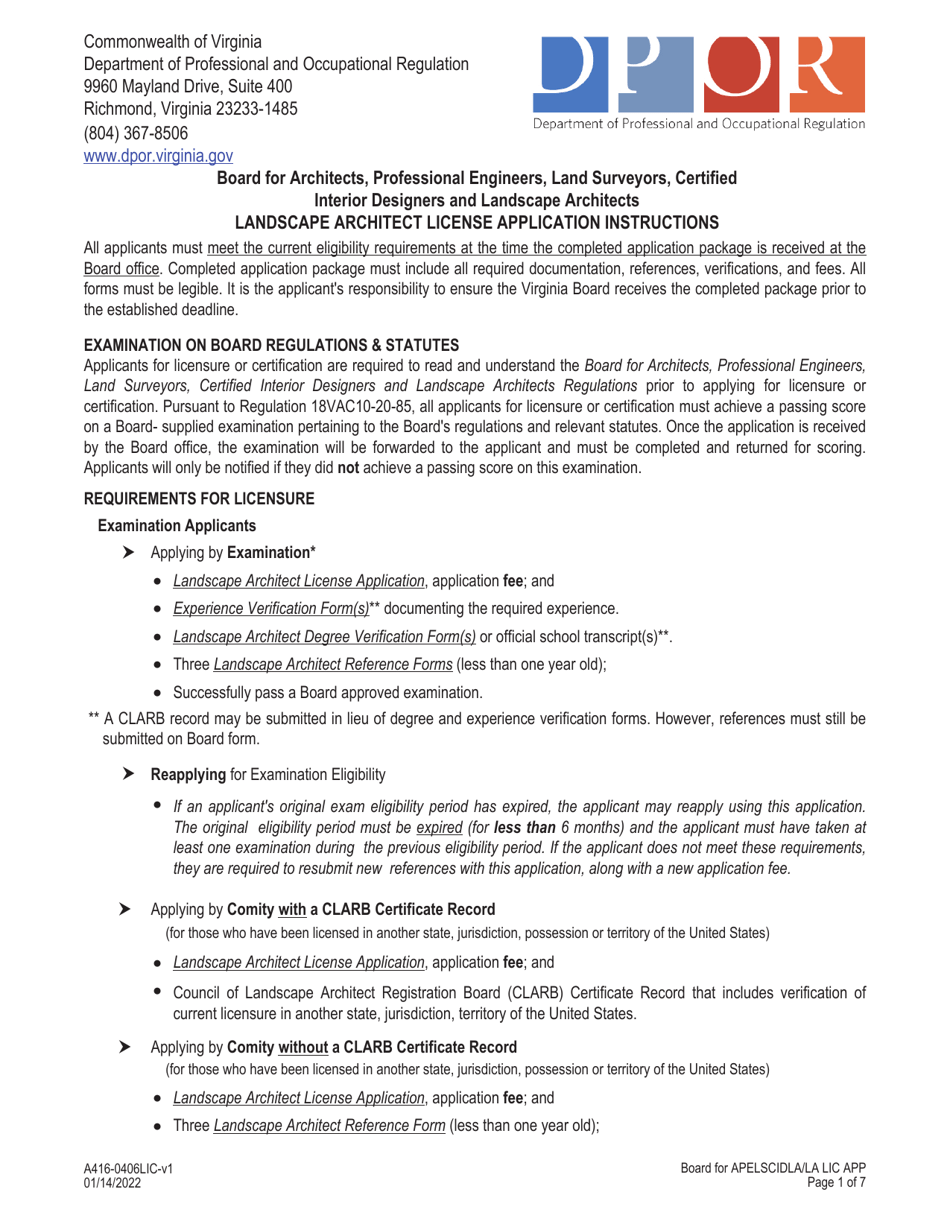 Form A416-0406LIC - Fill Out, Sign Online and Download Fillable PDF ...