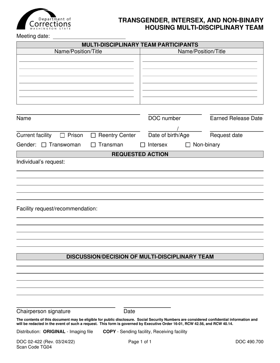 Form DOC02-422 - Fill Out, Sign Online and Download Printable PDF ...