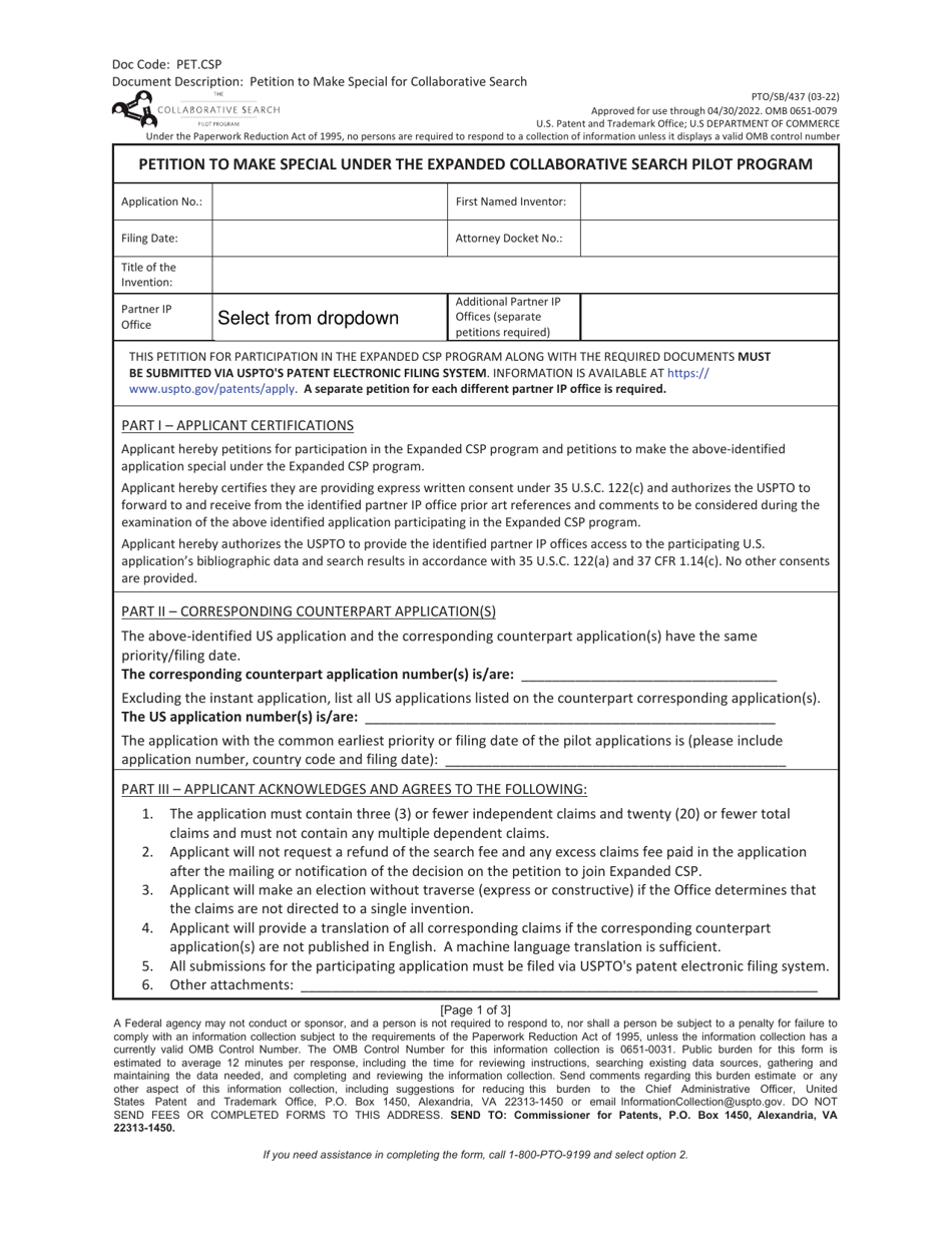 Form PTO/SB/437 - Fill Out, Sign Online and Download Fillable PDF ...