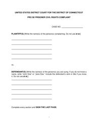 Connecticut Notice of Pro Se Appearance Download Fillable PDF ...