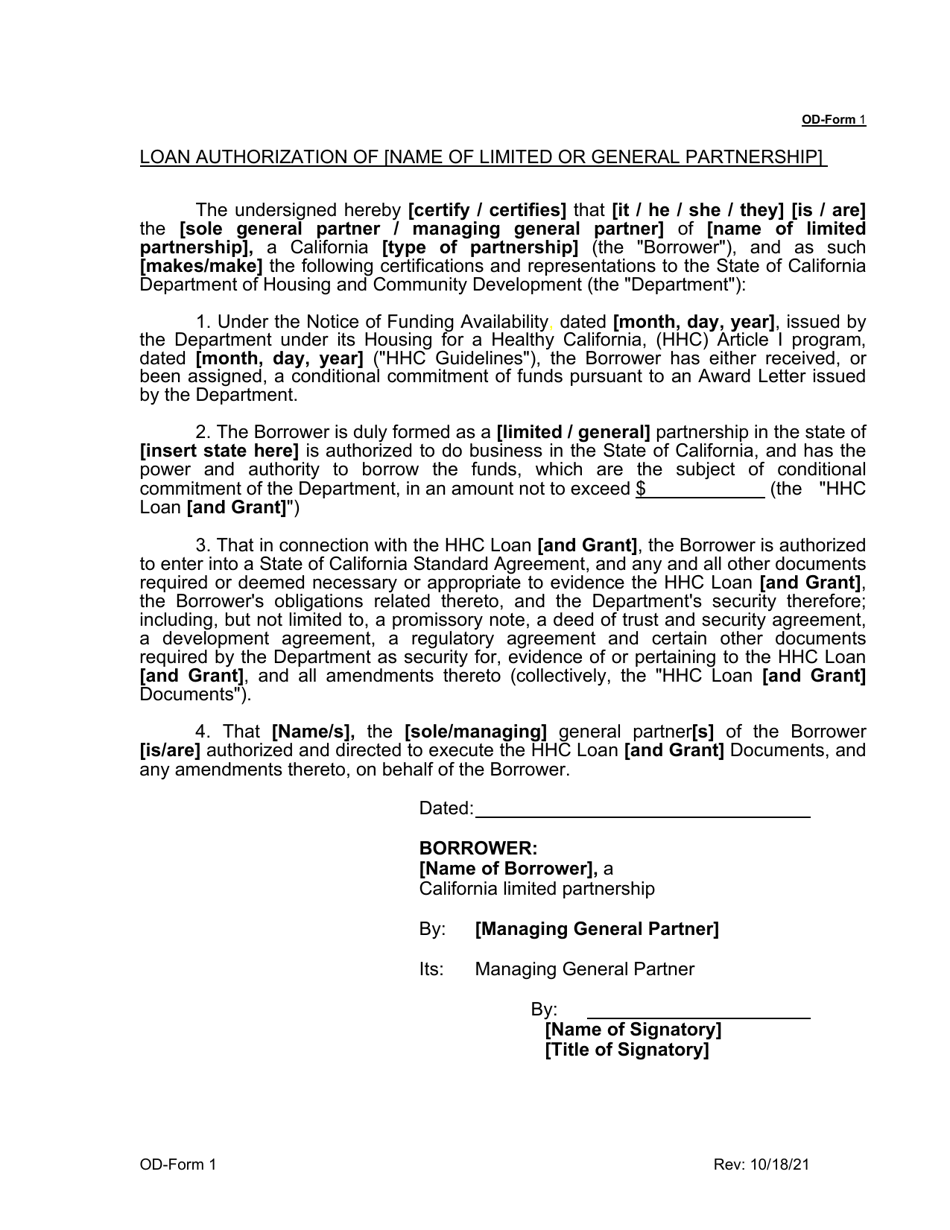 OD- Form 1 - Fill Out, Sign Online and Download Printable PDF ...