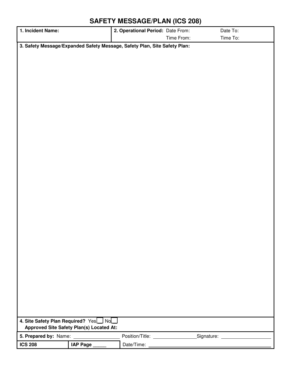 ICS Form 208 - Fill Out, Sign Online and Download Fillable PDF ...