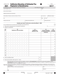 Form 541-T - 2021 - Fill Out, Sign Online and Download Fillable PDF ...