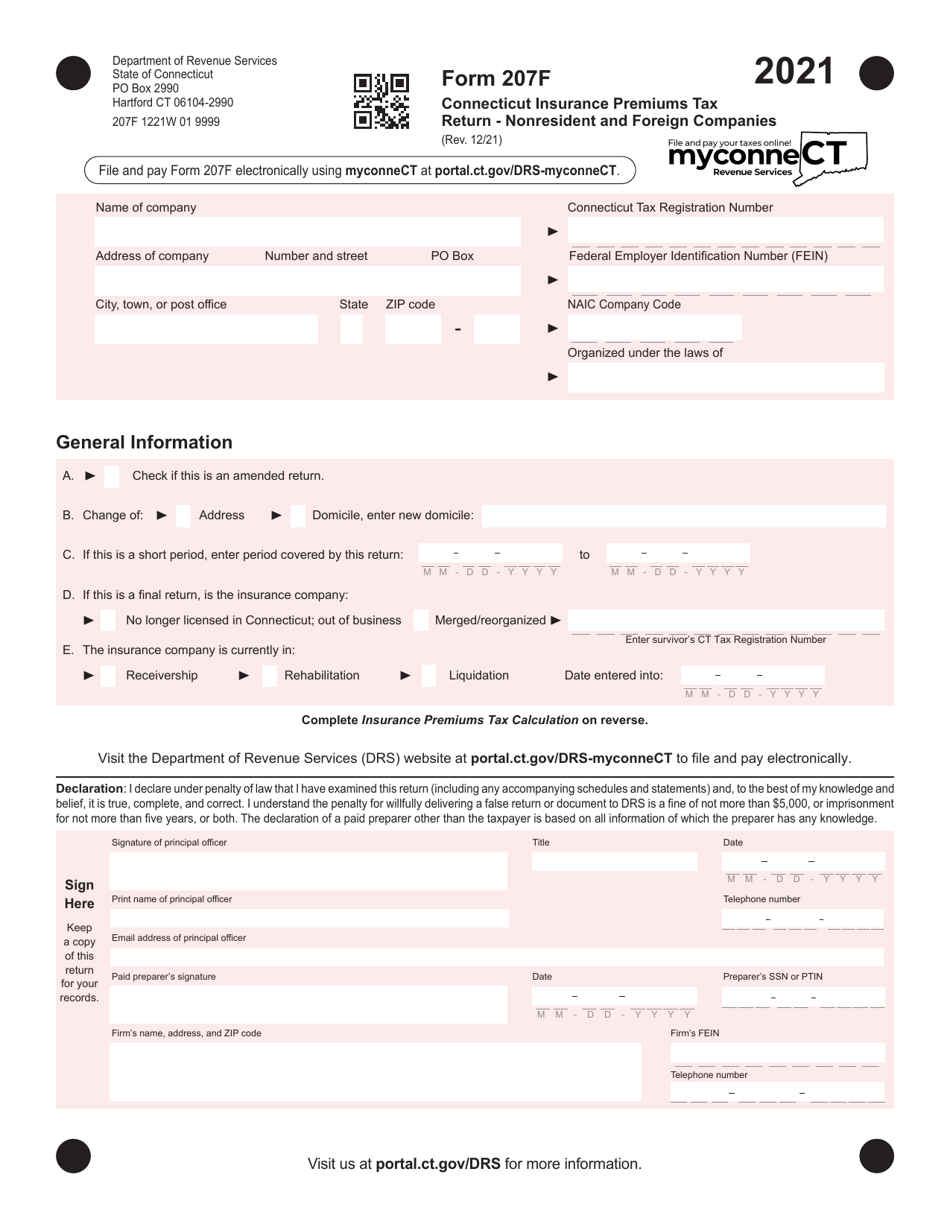 Form 207F - 2021 - Fill Out, Sign Online and Download Printable PDF ...
