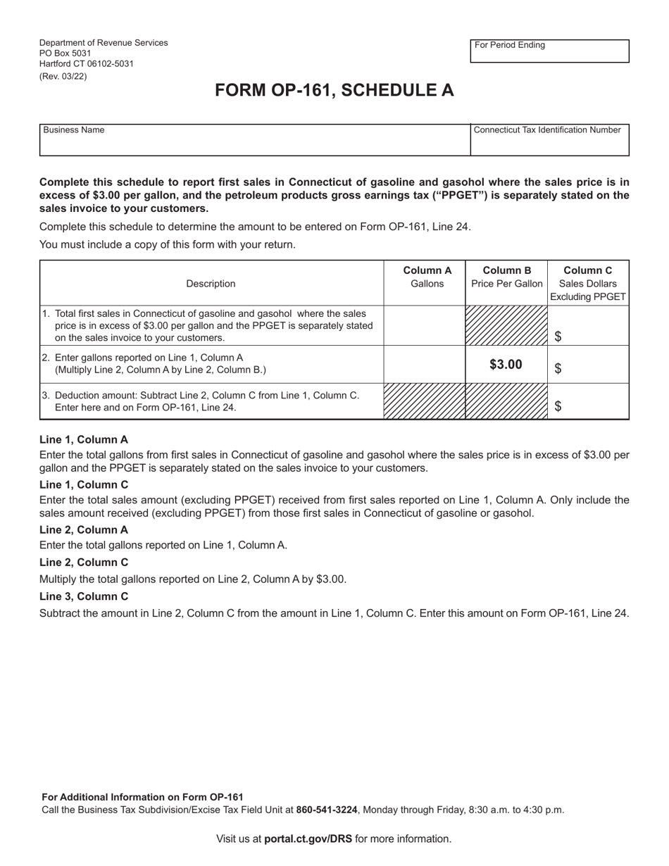 Form OP-161 Schedule A - Fill Out, Sign Online and Download Printable ...