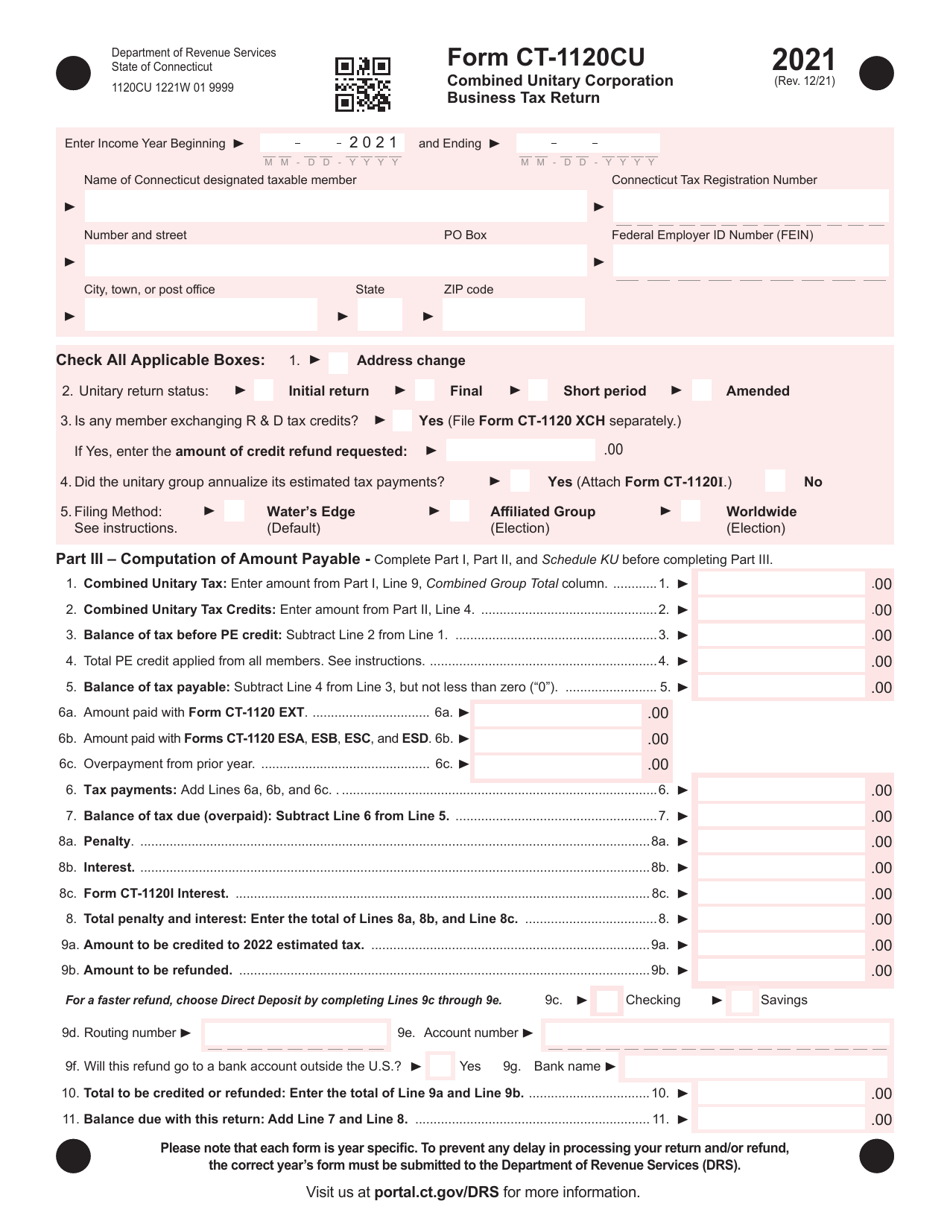 Form CT-1120CU Download Printable PDF or Fill Online Combined Unitary ...