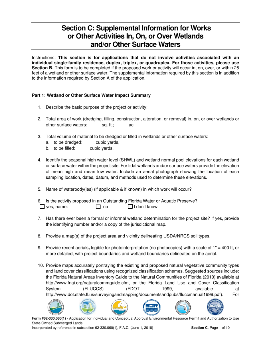 DEP Form 62-330.060(1) Section C - Fill Out, Sign Online and Download ...