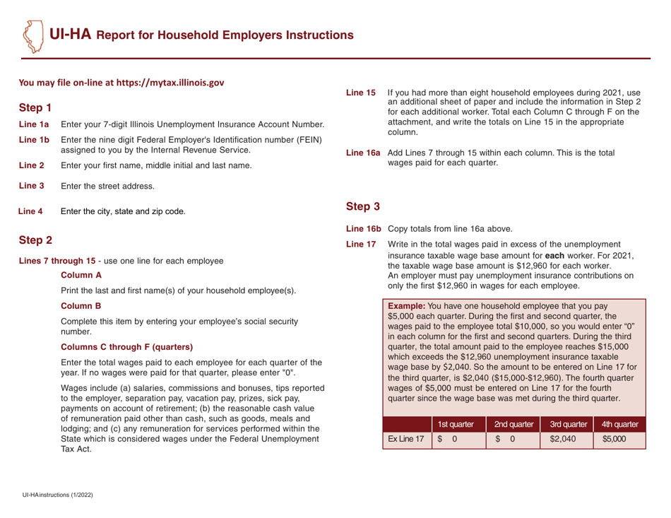 Form UI-HA Download Fillable PDF or Fill Online Report for Household ...