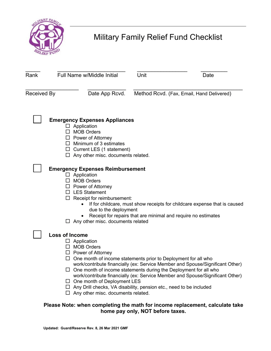Colorado Application for the Military Family Relief Fund - Deployment ...