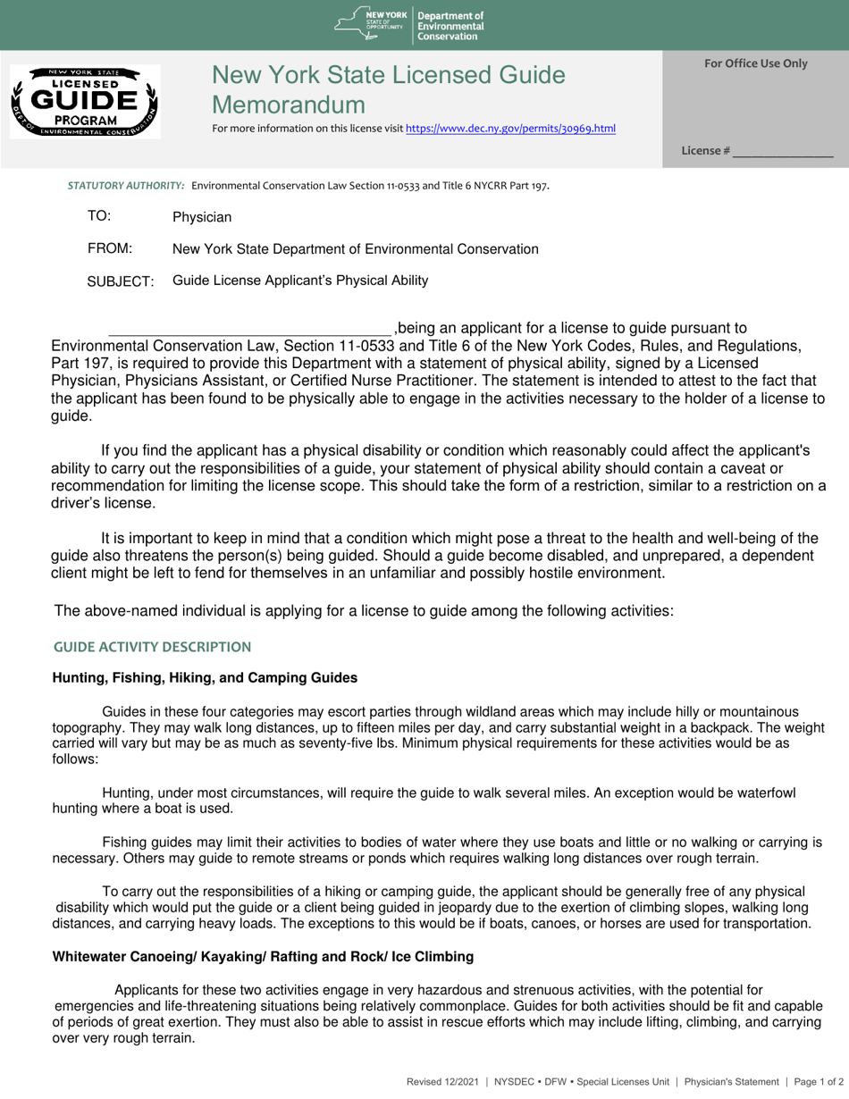 New York Physician's Statement of Physical Ability - Fill Out, Sign ...