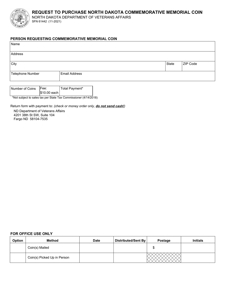 Form SFN61442 Download Fillable PDF or Fill Online Request to Purchase ...
