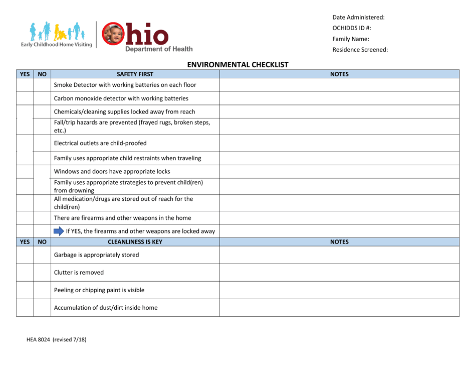 Form HEA8024 - Fill Out, Sign Online and Download Fillable PDF, Ohio ...