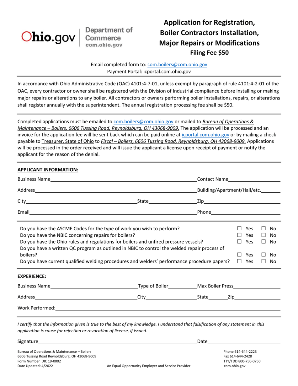 Form DIC19-0002 - Fill Out, Sign Online and Download Printable PDF ...