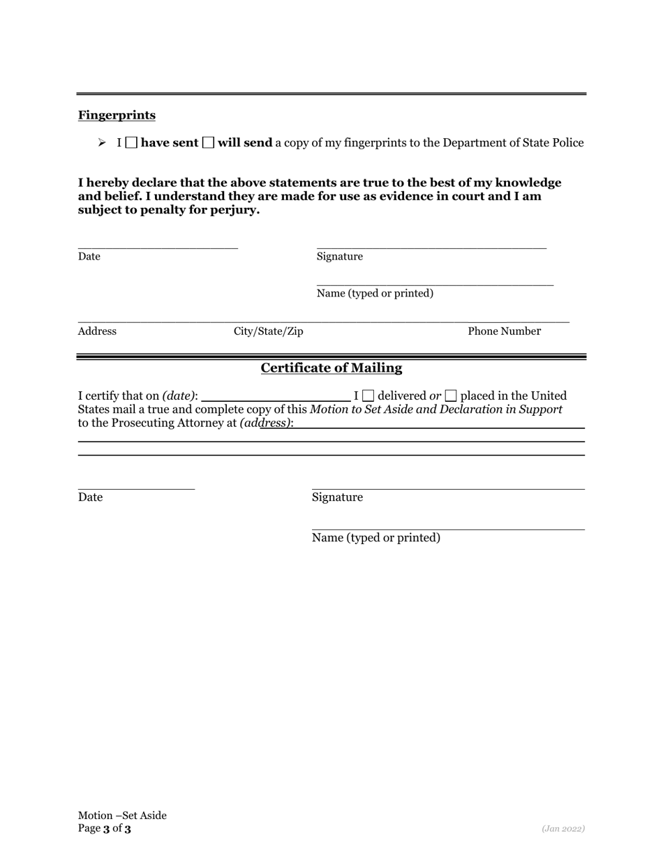 Oregon Motion to Set Aside and Declaration in Support - Fill Out, Sign ...