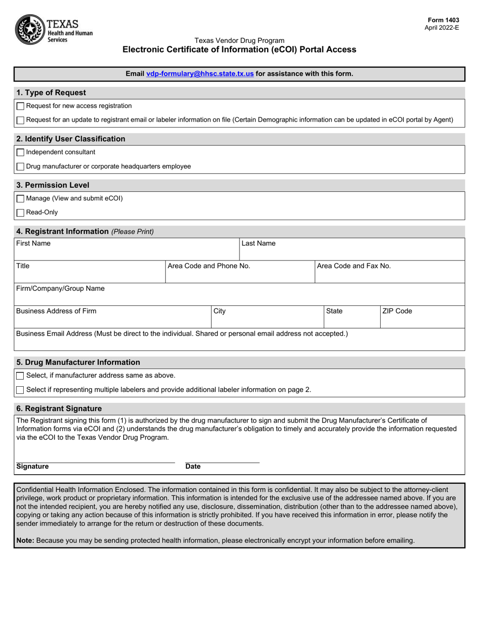 Form 1403 Download Fillable PDF or Fill Online Electronic Certificate ...