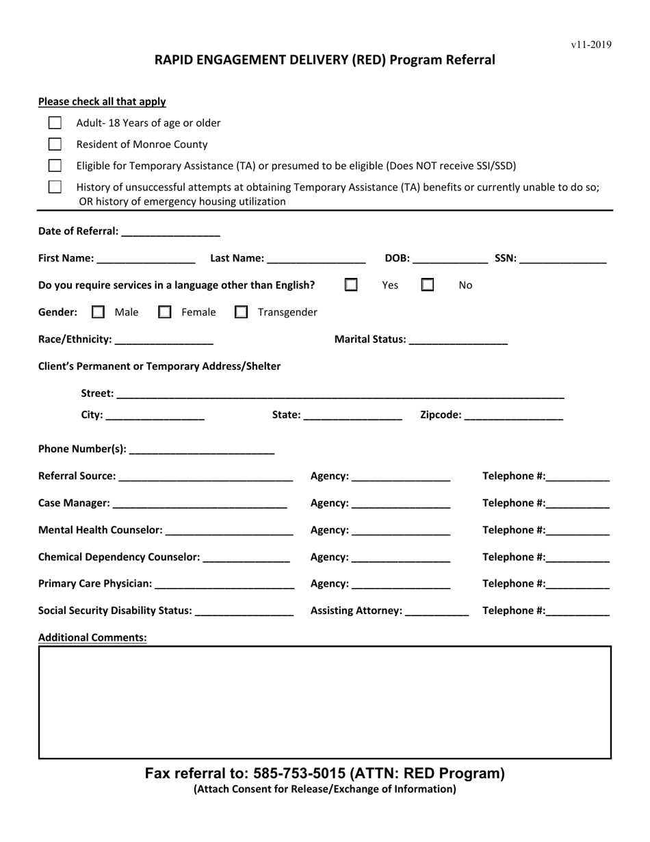 Monroe County, New York Rapid Engagement Delivery (Red) Program ...