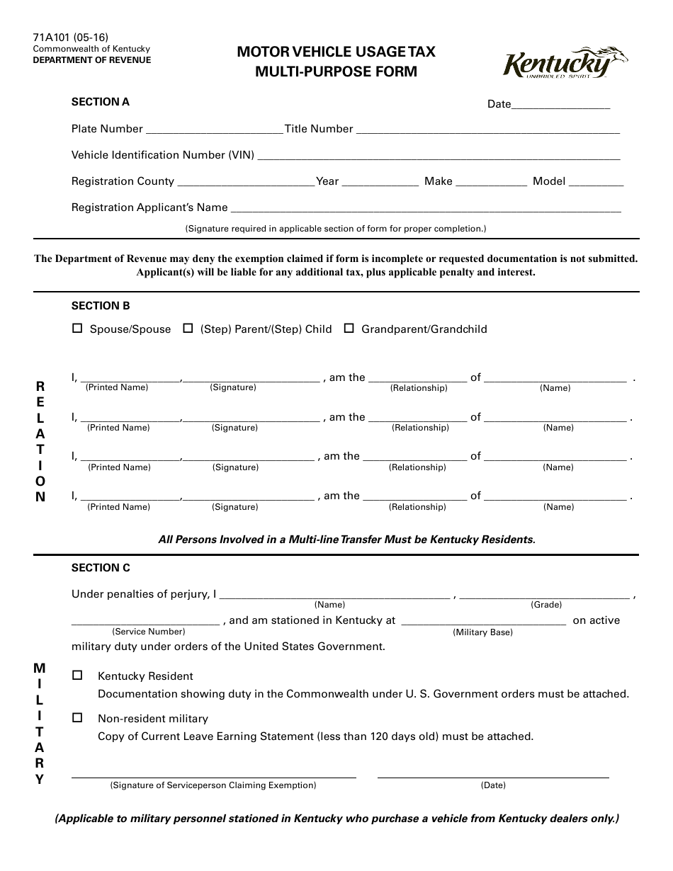 Form 71A101 - Fill Out, Sign Online and Download Printable PDF ...