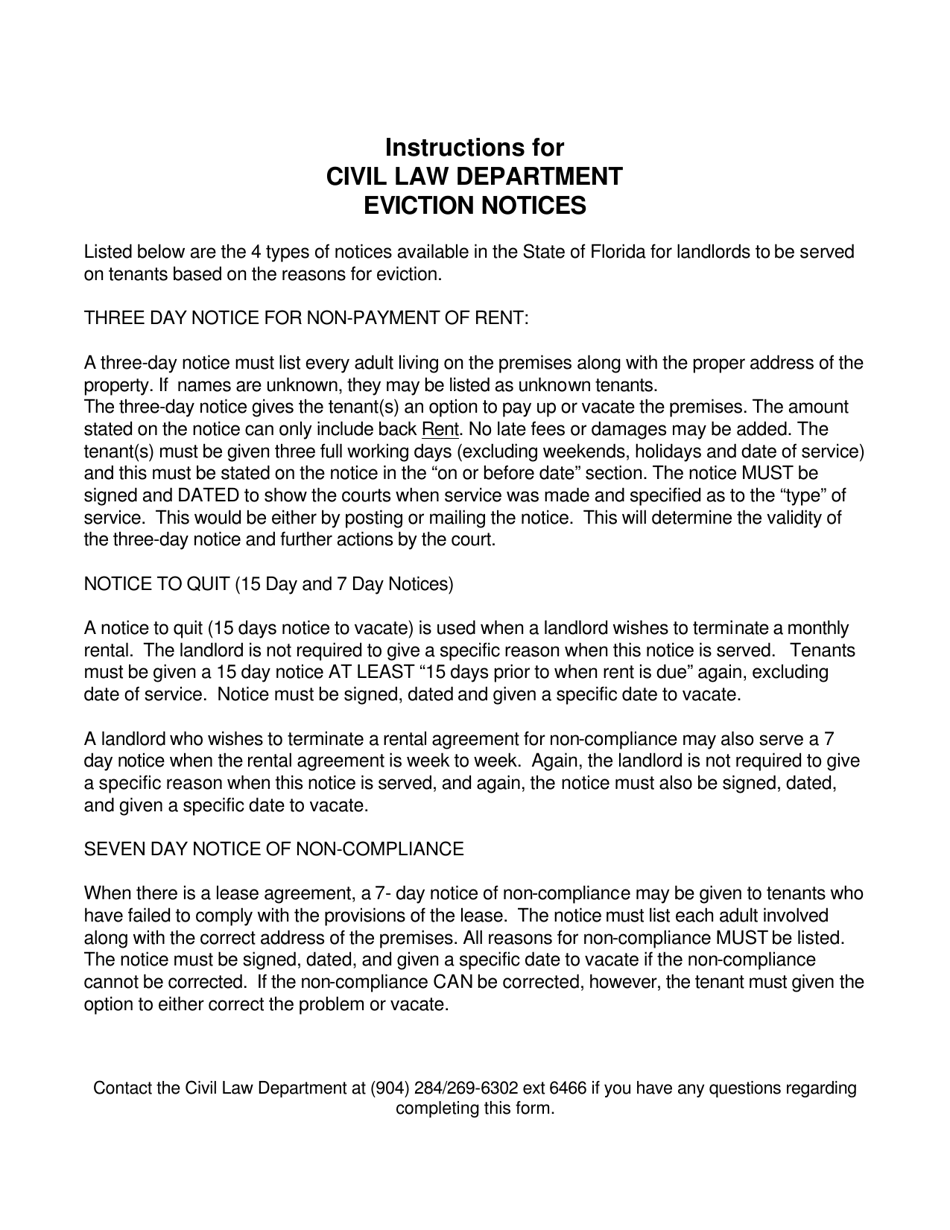 Clay County, Florida Seven Day Notice for Non-compliance (With No ...