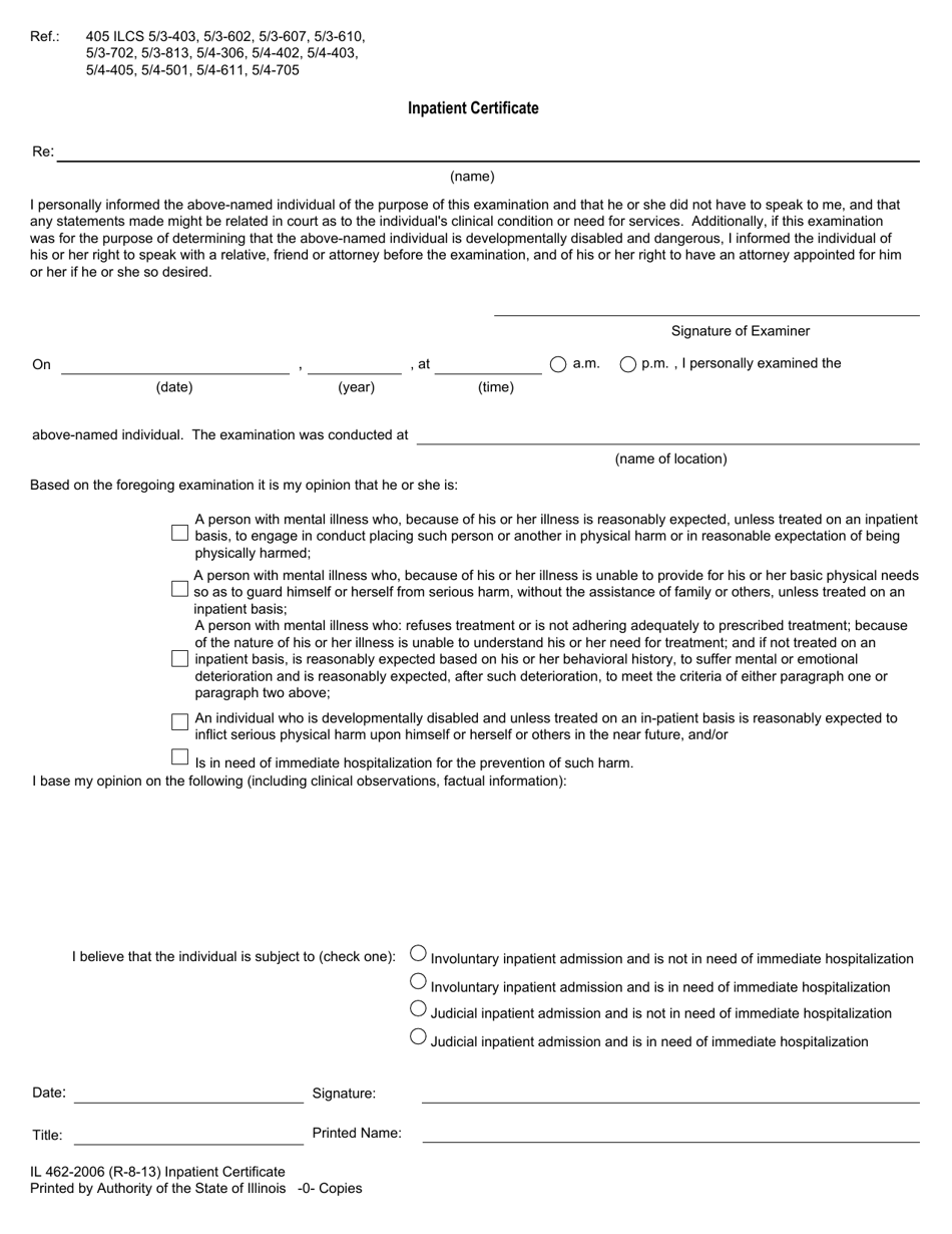 Form Il462 2006 Fill Out Sign Online And Download Fillable Pdf