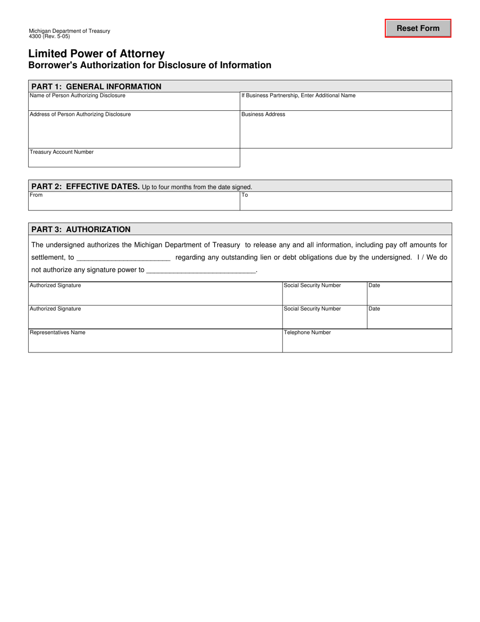 Form 4300 - Fill Out, Sign Online and Download Fillable PDF, Michigan ...