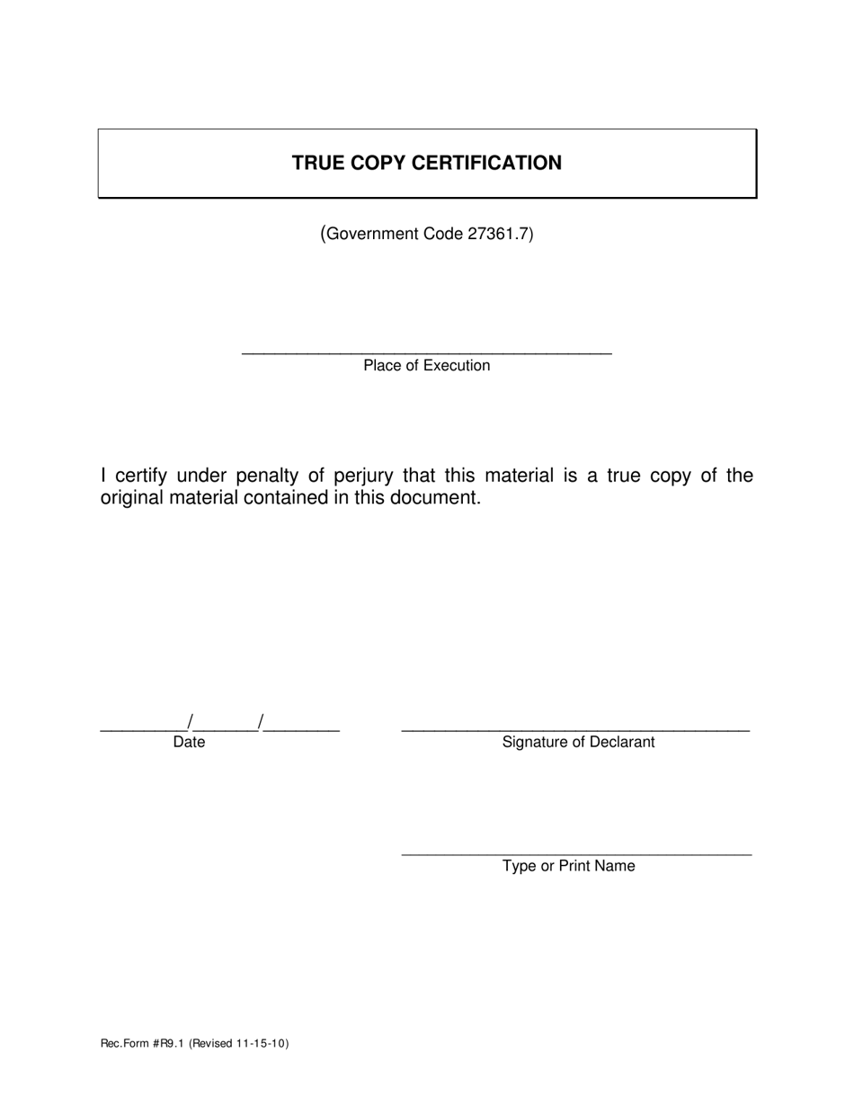 Rec Form R9.1 - Fill Out, Sign Online and Download Printable PDF ...