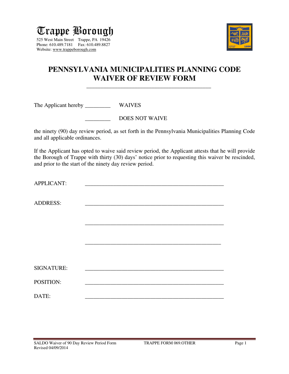 TRAPPE Form 069 - Fill Out, Sign Online and Download Fillable PDF ...