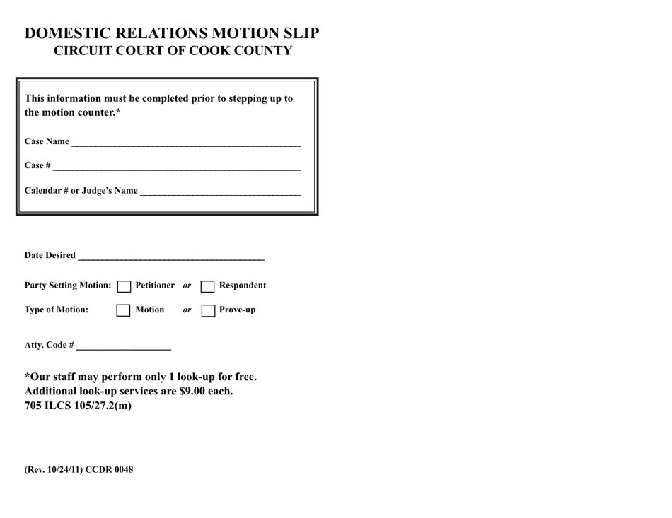 Form CCDR0048 - Fill Out, Sign Online and Download Fillable PDF, Cook ...