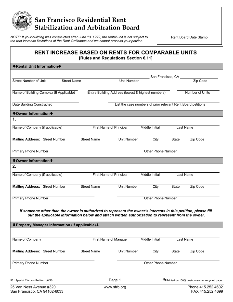 Form 531 - Fill Out, Sign Online and Download Printable PDF, City and ...