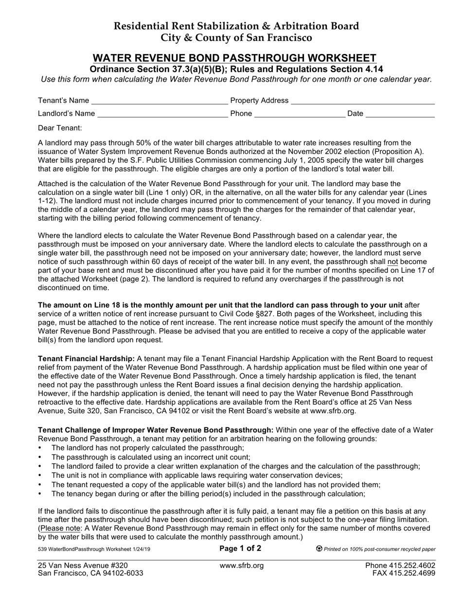Form 539 - Fill Out, Sign Online and Download Fillable PDF, City and ...