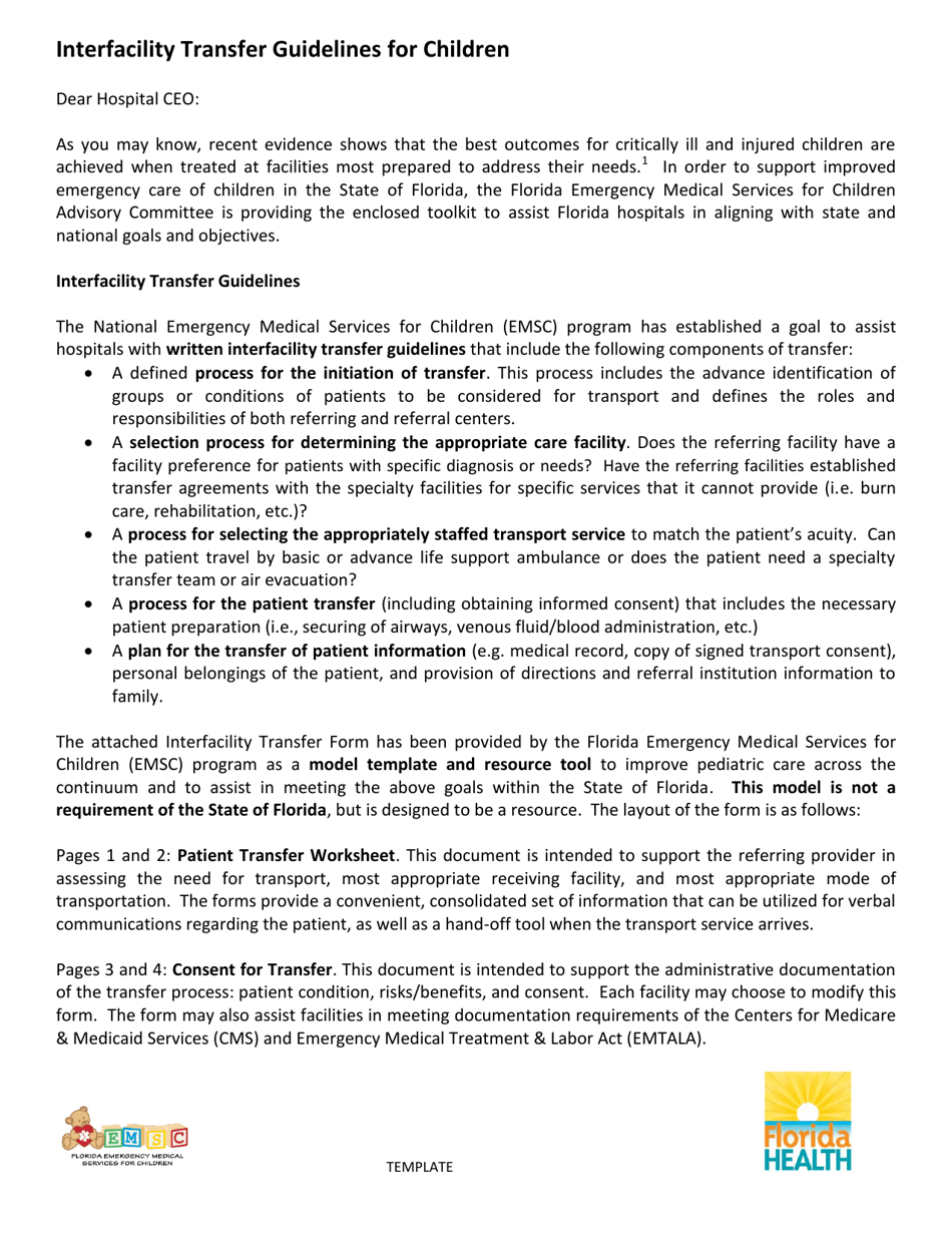 Florida Interfacility Transfer Form - Fill Out, Sign Online and ...