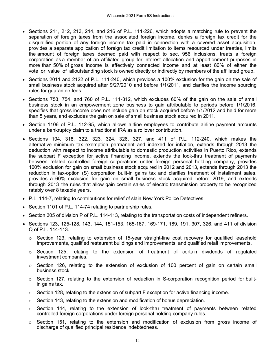 Download Instructions for Form 5S, IC-049 Wisconsin Tax-Option (S ...