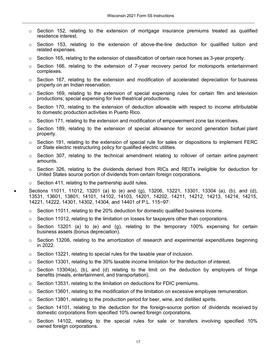 Download Instructions for Form 5S, IC-049 Wisconsin Tax-Option (S ...