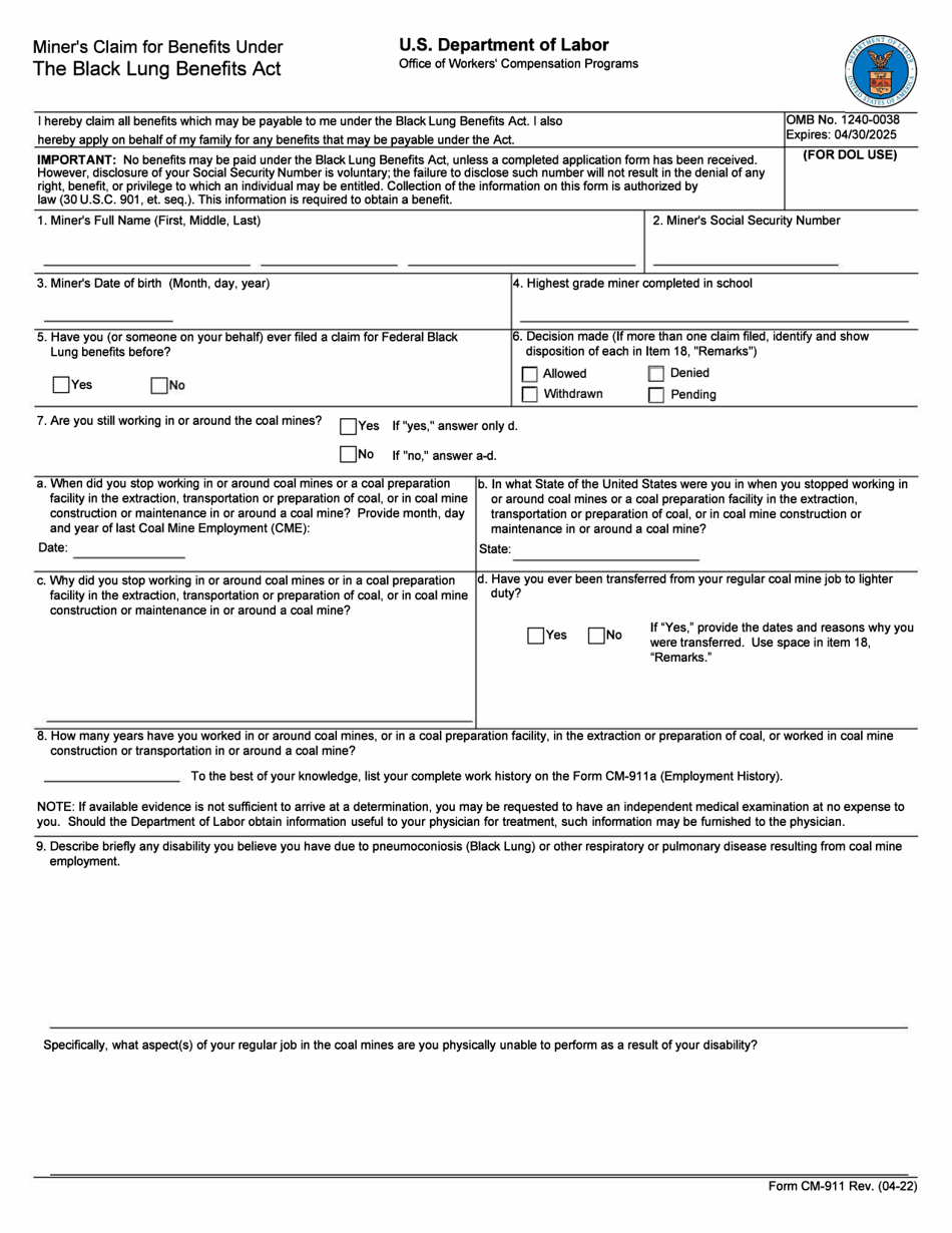 Form CM-911 - Fill Out, Sign Online and Download Fillable PDF ...