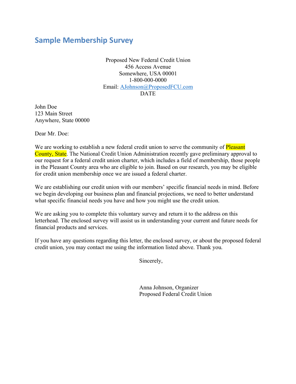 Sample Membership Survey - Fill Out, Sign Online and Download PDF ...