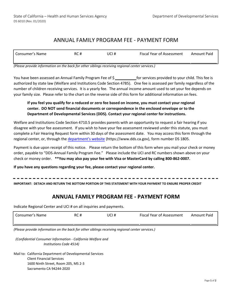 Form DS6010 - Fill Out, Sign Online and Download Fillable PDF ...