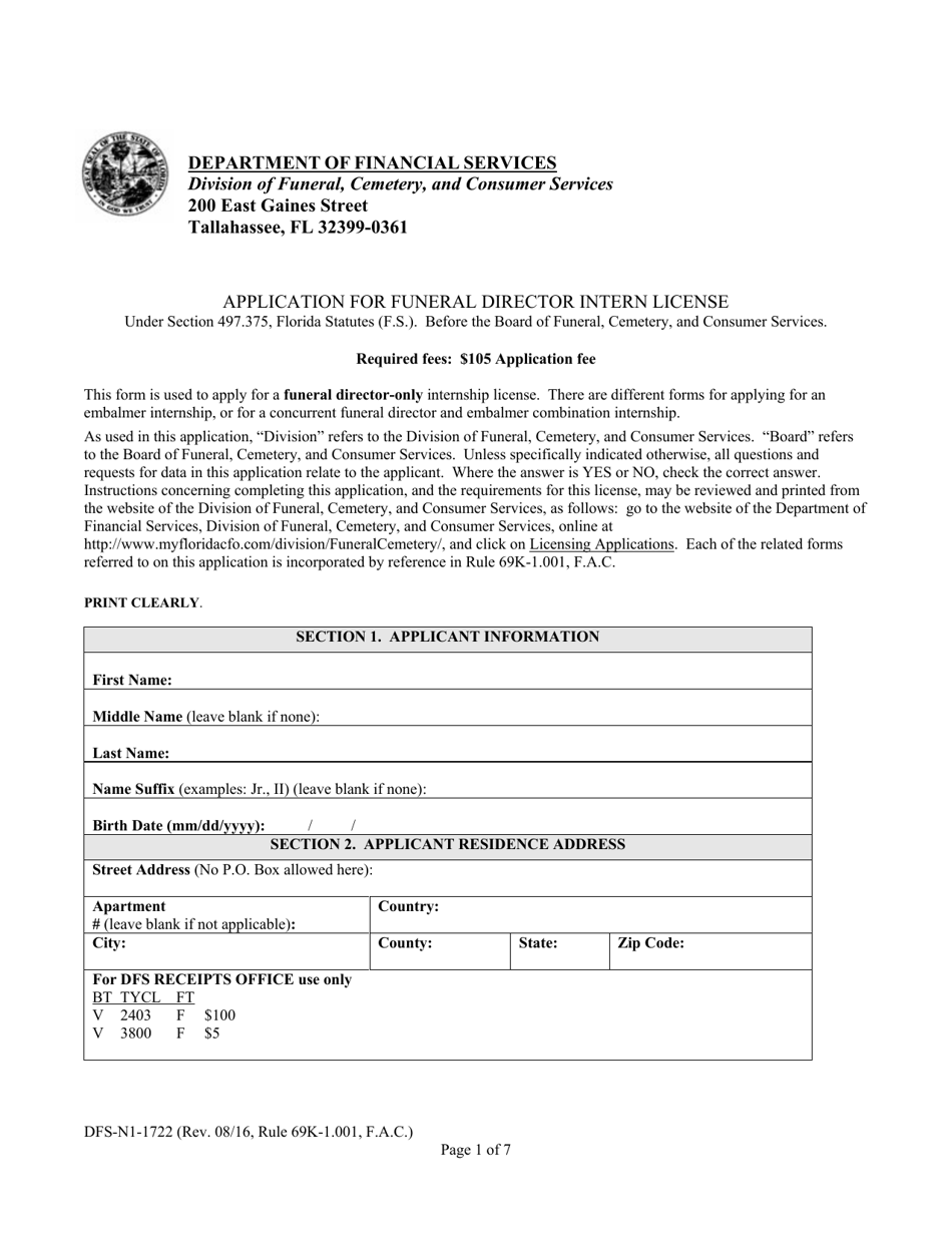 Form DFS-N1-1722 - Fill Out, Sign Online and Download Printable PDF ...